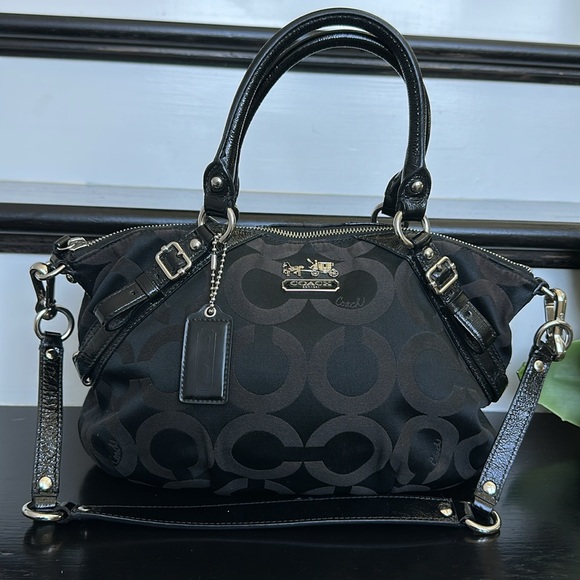 Coach | Bags | Coach Genuine Leather Signature Canvas Sophie Shoulder ...